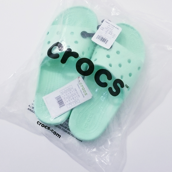 CROCS | Shoes | Classic Crocs Slide Neo Mint Green Unisex | Poshmark
